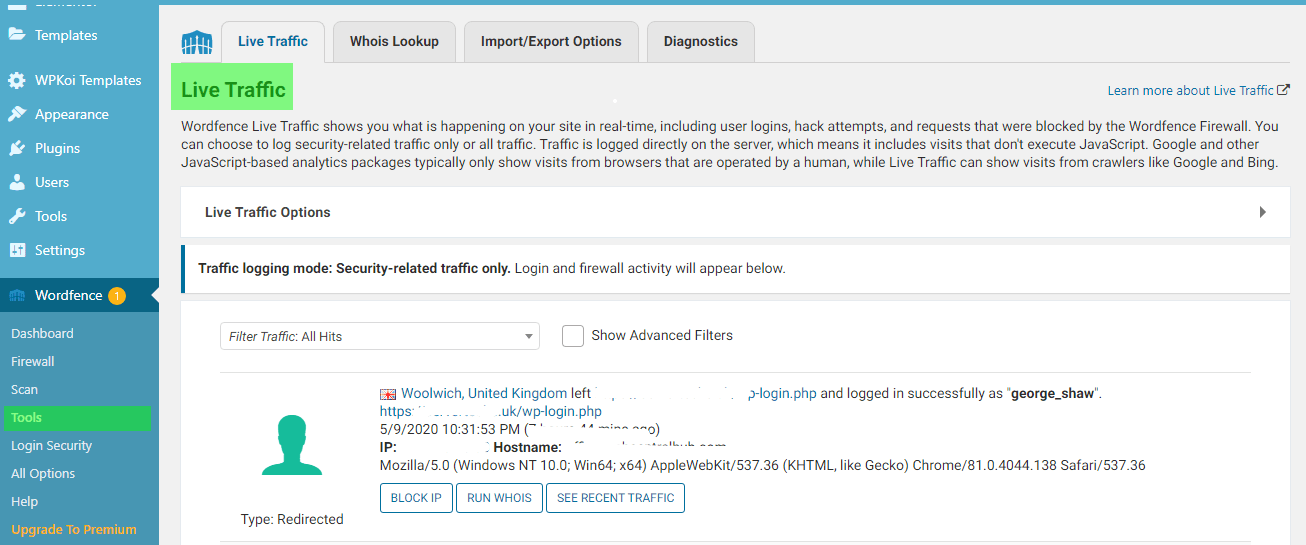 Setup WordPress Security Plugin Wordfence